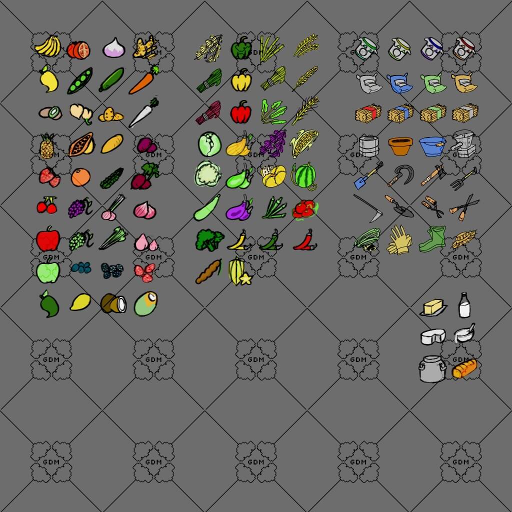 Farm Icon Pack - 2D Game Asset by cubenom