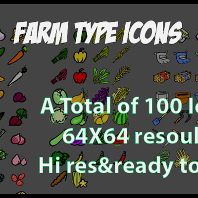 Farm Icon Pack - 2D Game Asset by cubenom