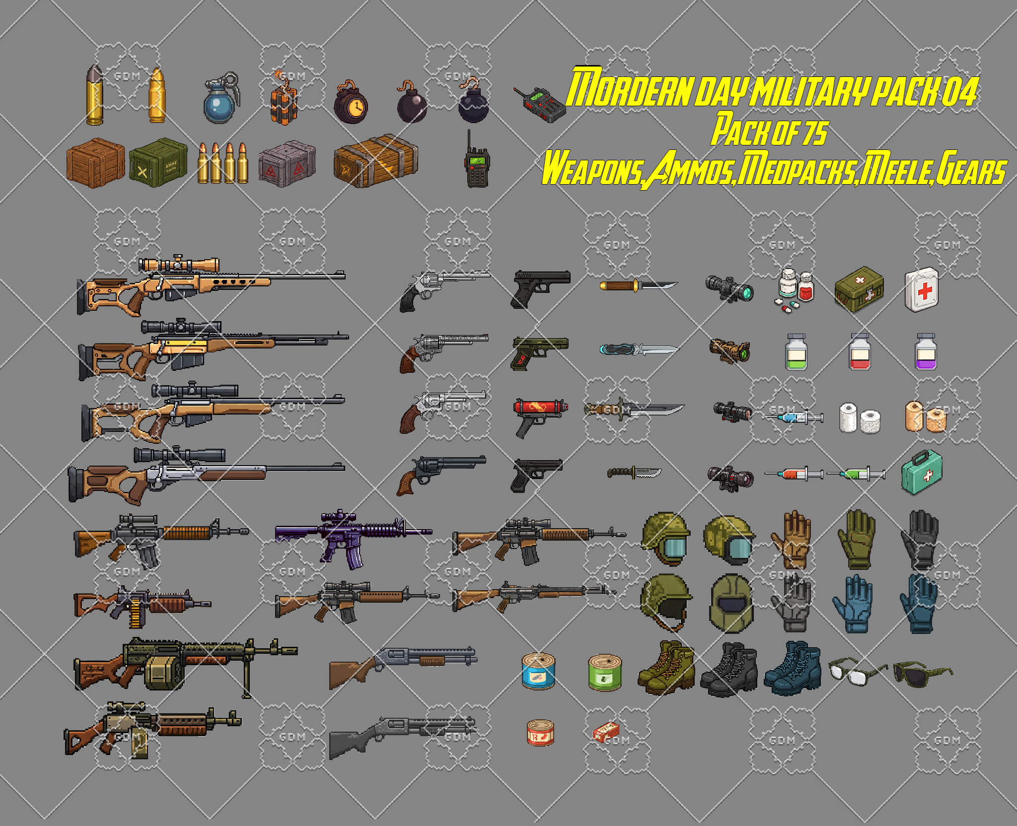 Modern Day Military Pack04 - 2D Game Asset by cubenom