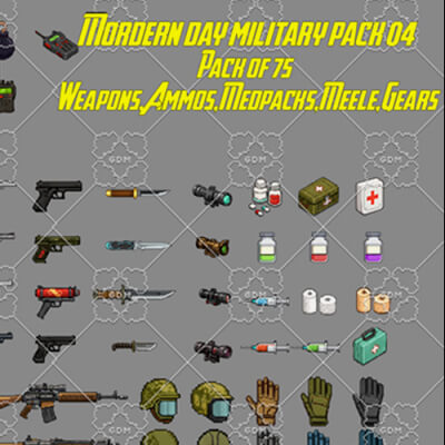 Modern Day Military Pack04 - 2D Game Asset by cubenom