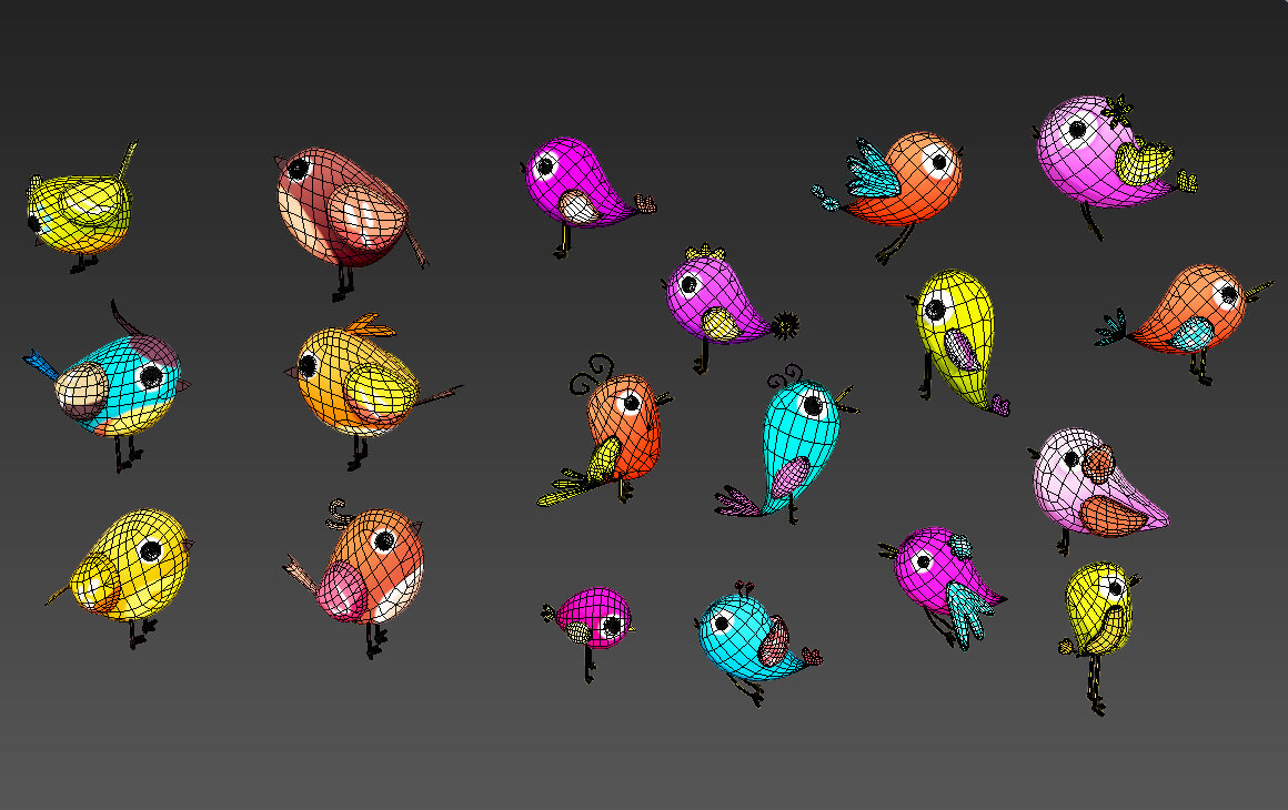 Cartoon Bird Collection - 3D Model by cuongvc