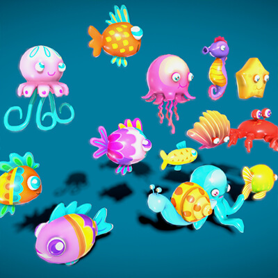 Cartoon Fish Pack 3 - 3D Model by cuongvc
