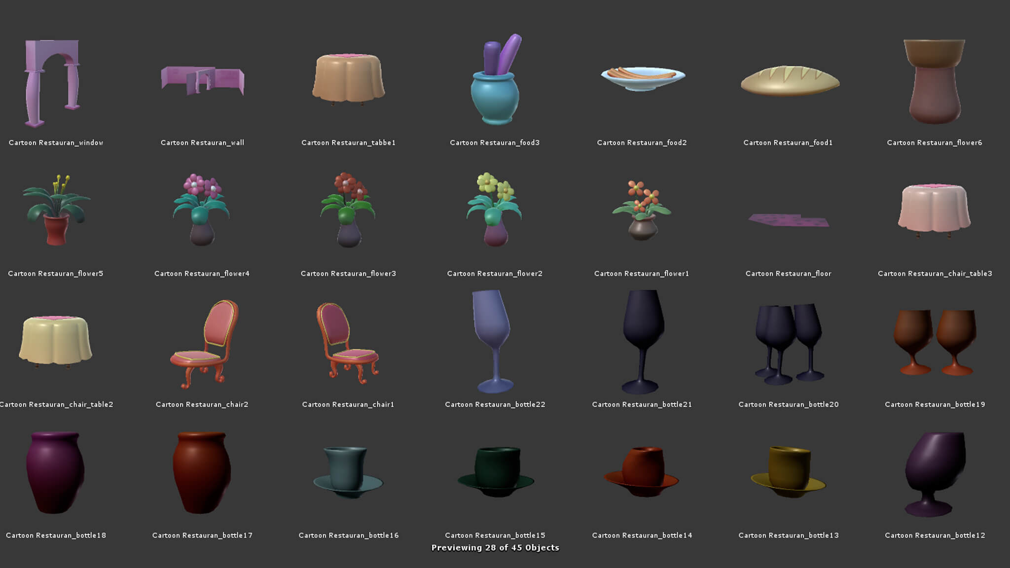 Cartoon Restauran - 3D Model by cuongvc