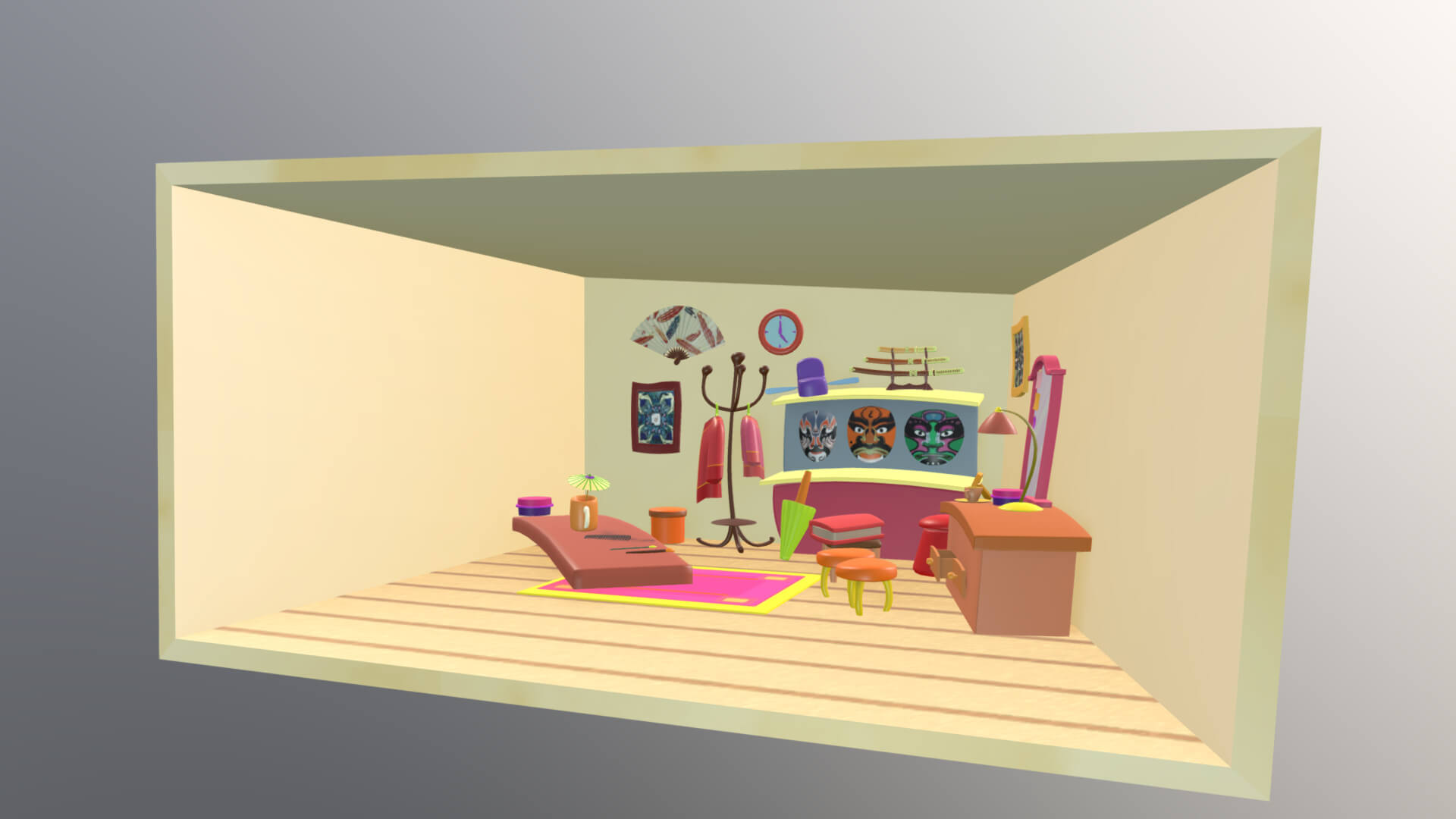 Cartoon Room Kabuki - 3D Model by cuongvc