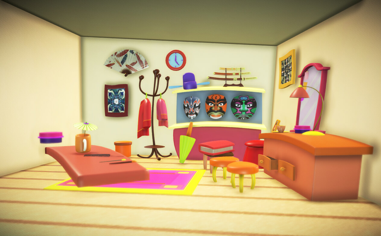 Cartoon Room Kabuki - 3D Model by cuongvc