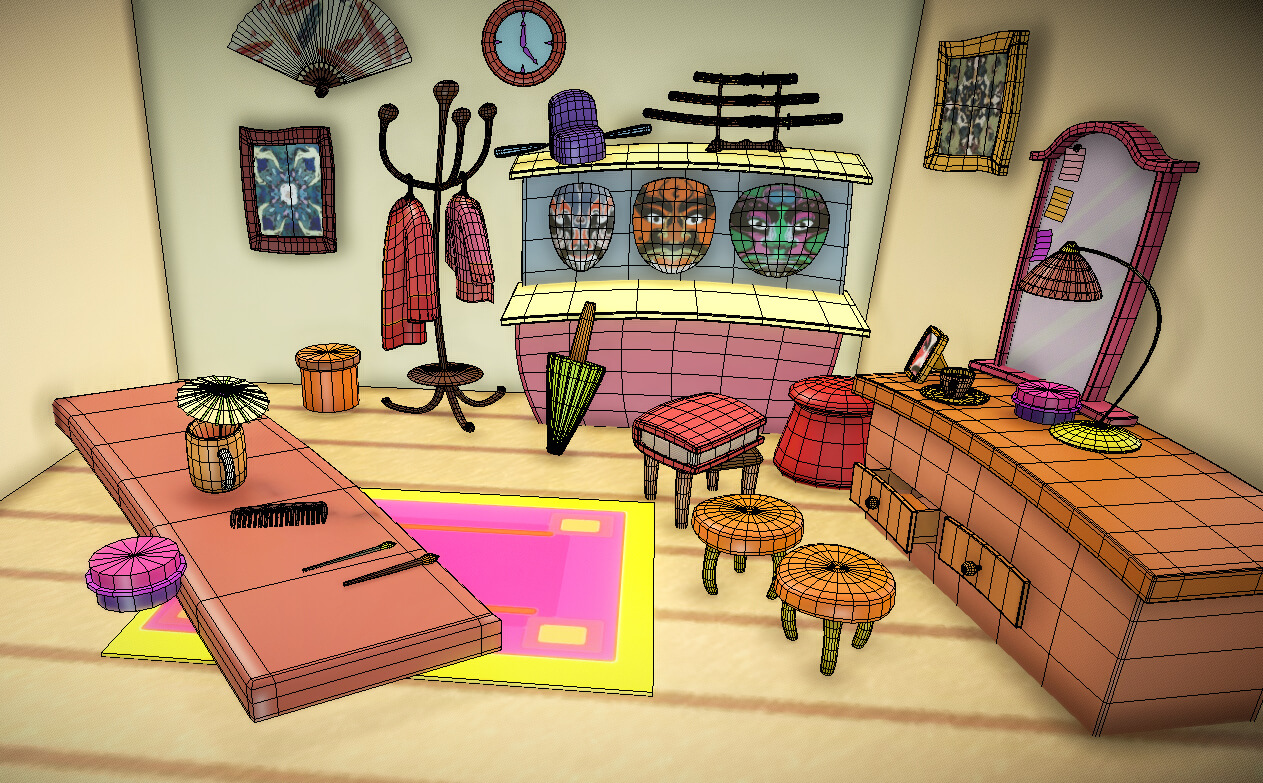 Cartoon Room Kabuki - 3D Model by cuongvc