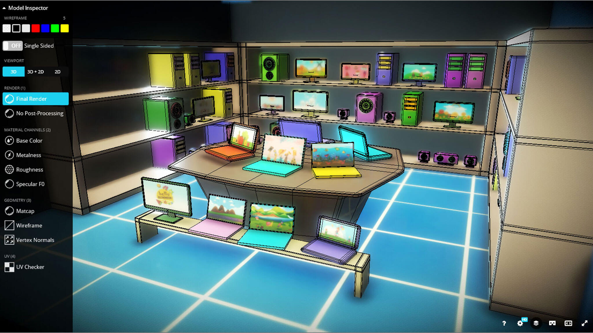 Cartoon Shop Computer - 3D Model by cuongvc