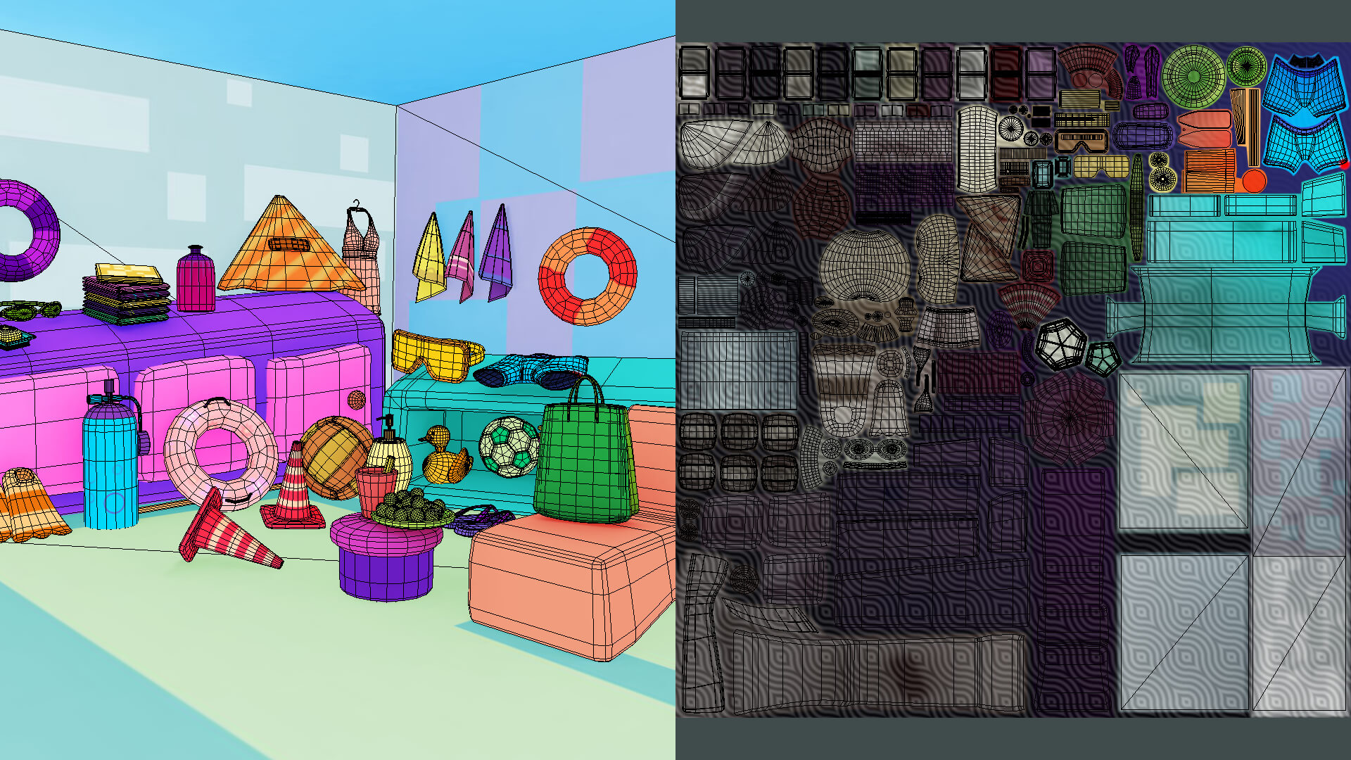 Cartoon Shop Swimming - 3D Model by cuongvc