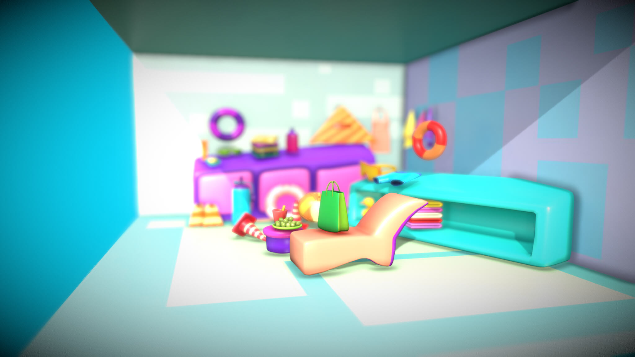 Cartoon Shop Swimming - 3D Model by cuongvc