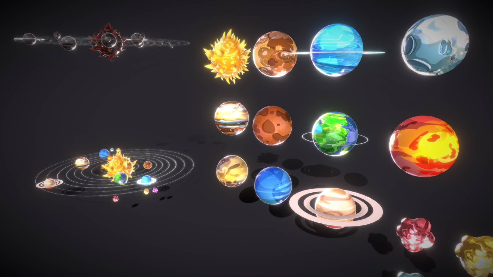Cartoon Solar System - 3D Model by cuongvc