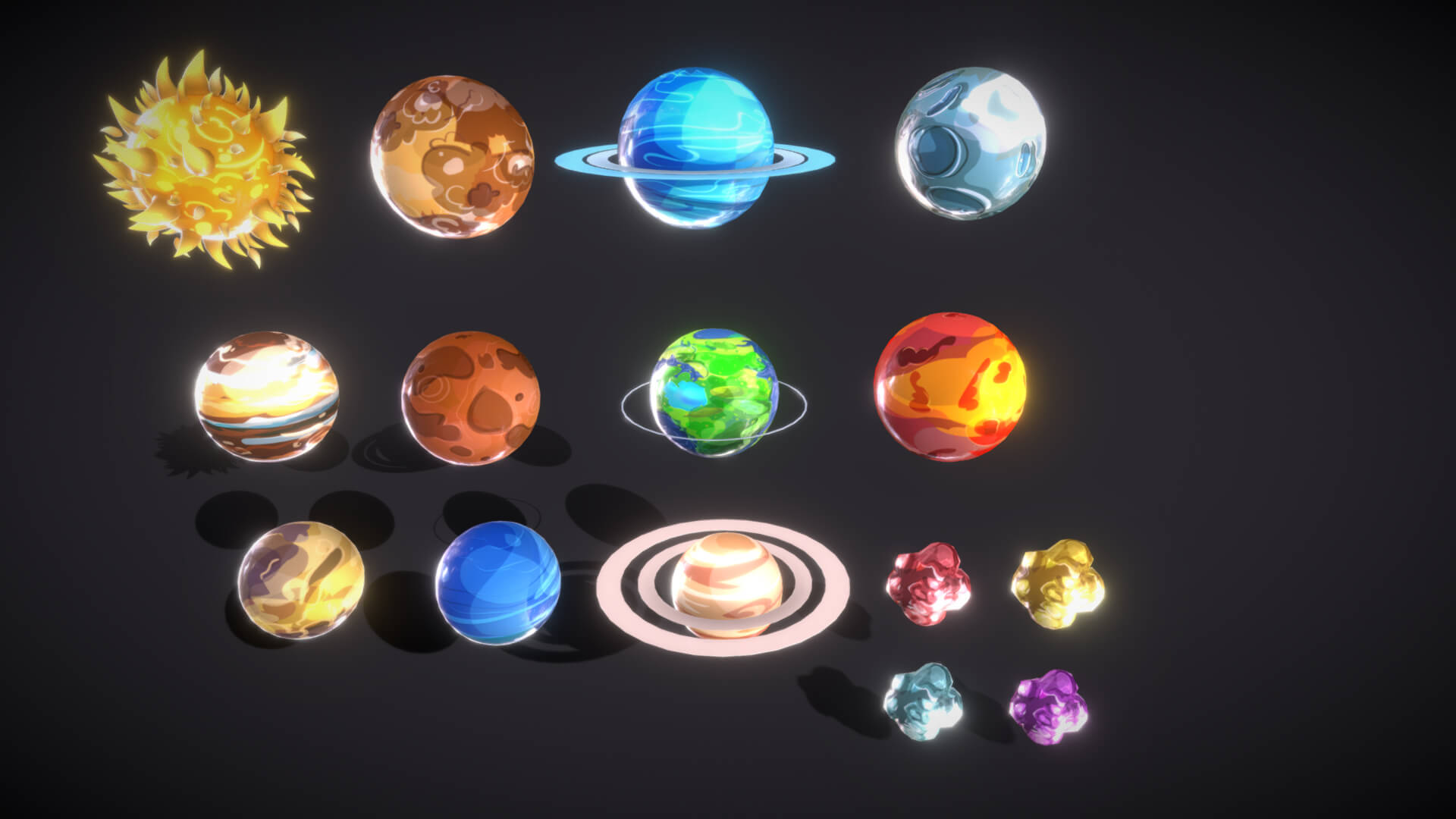 Cartoon Solar System - 3D Model by cuongvc