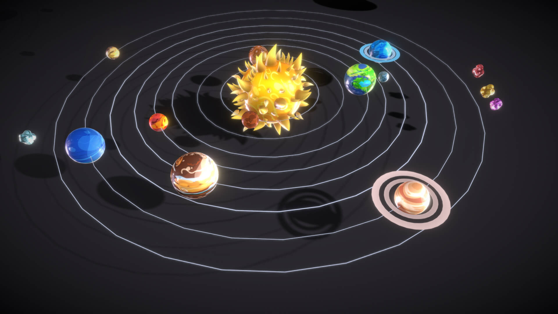 Cartoon Solar System - 3D Model by cuongvc