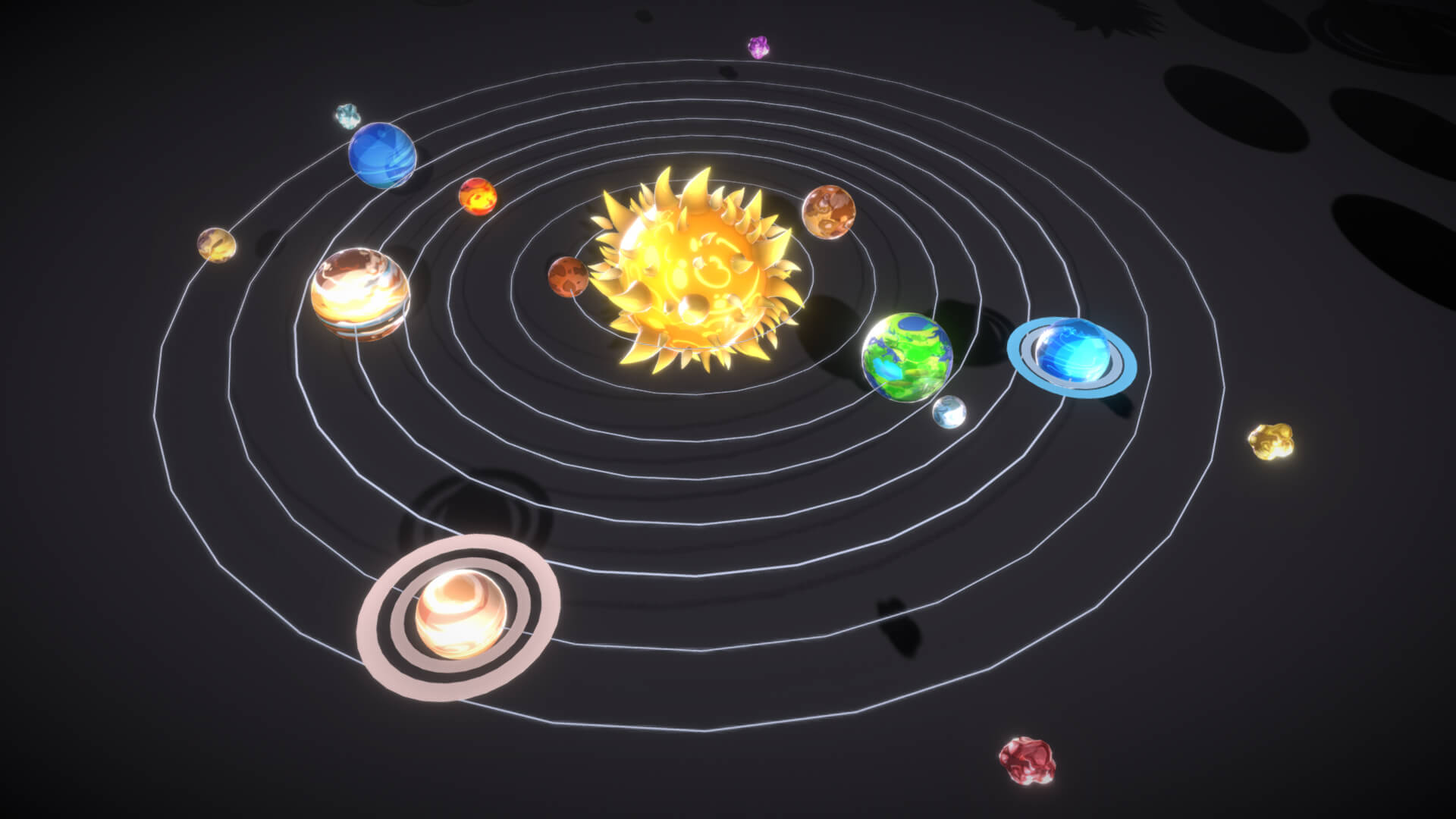 Cartoon Solar System - 3D Model by cuongvc