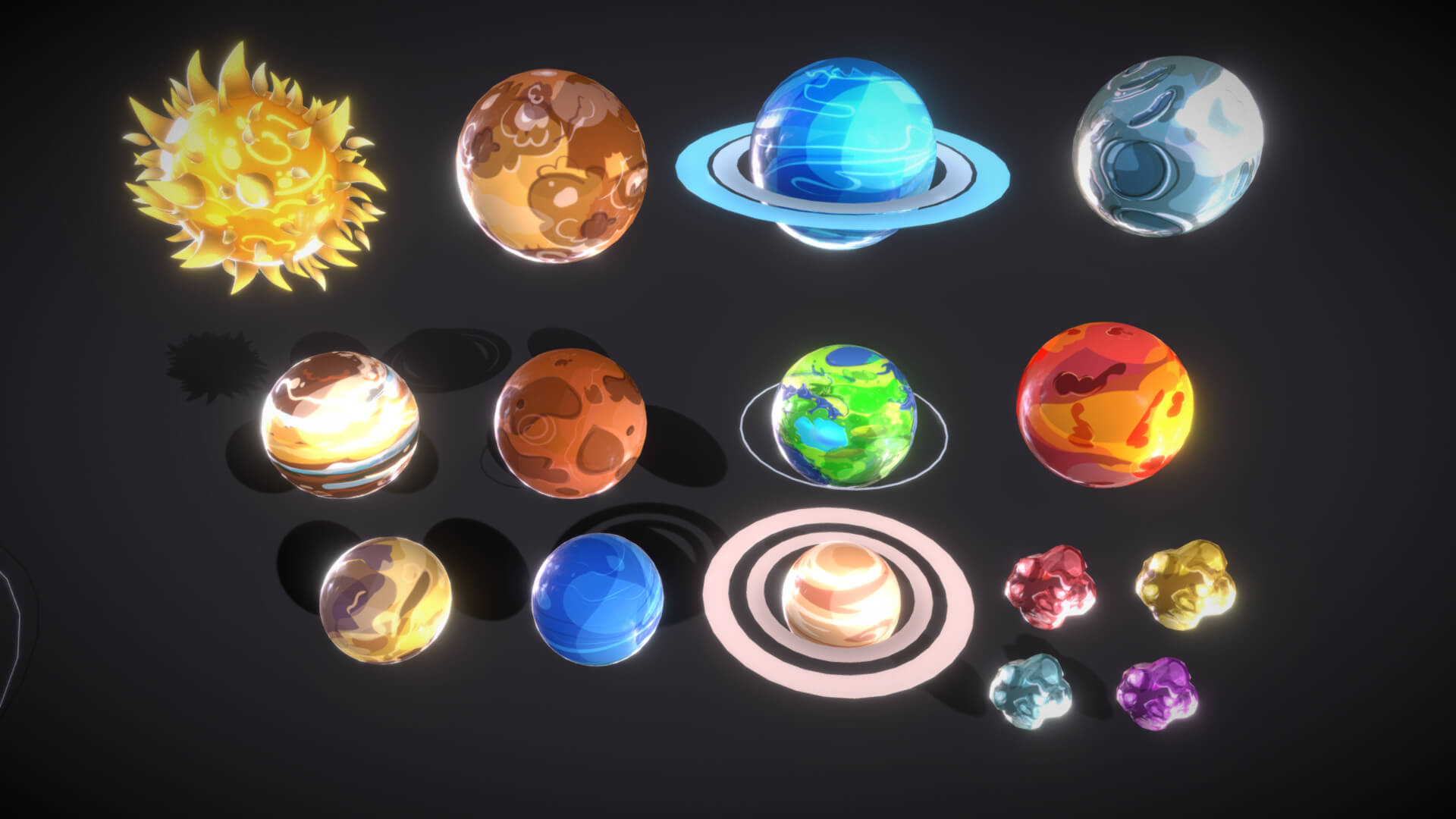 Cartoon Solar System - 3D Model by cuongvc