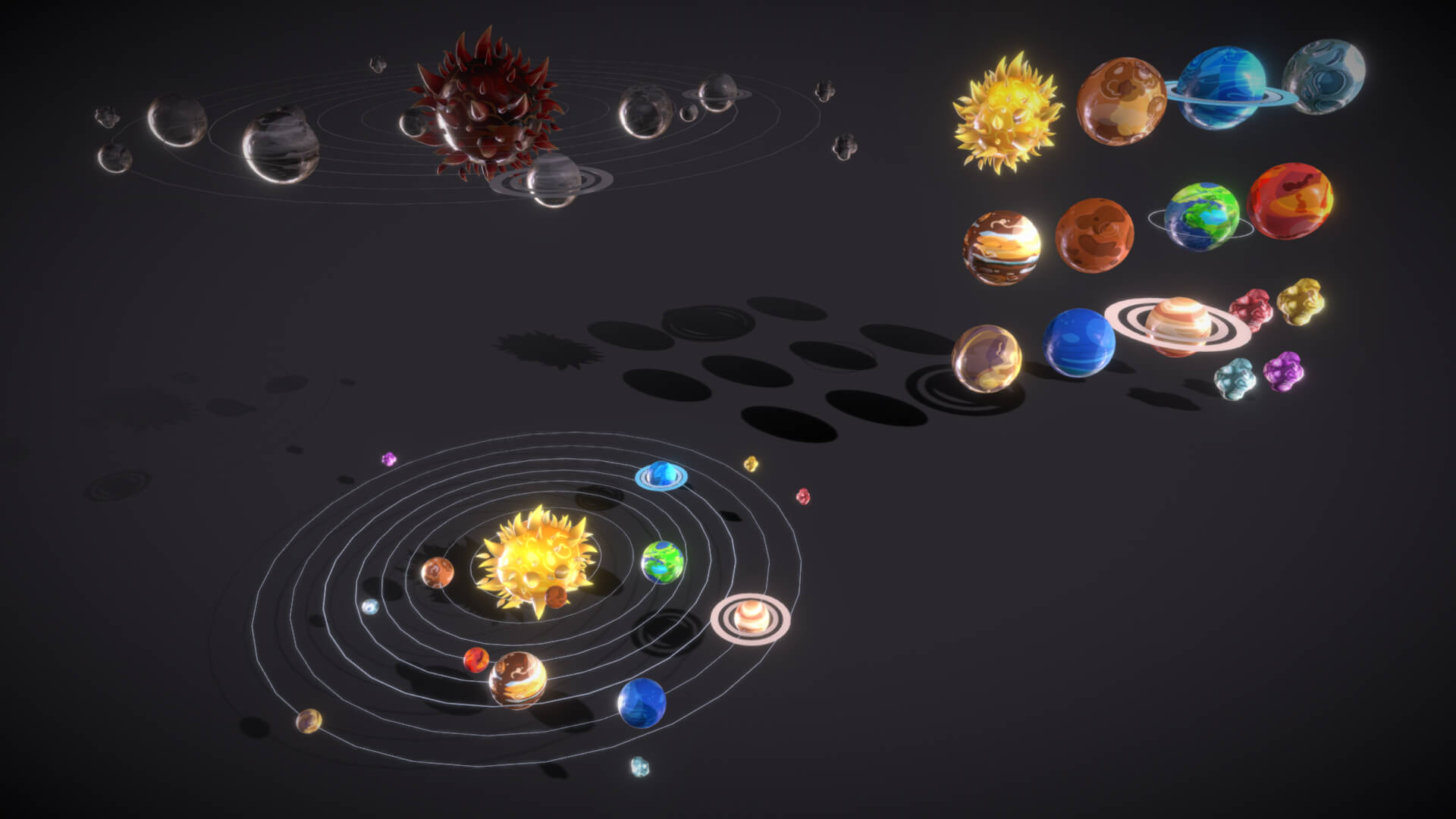 Cartoon Solar System - 3D Model by cuongvc