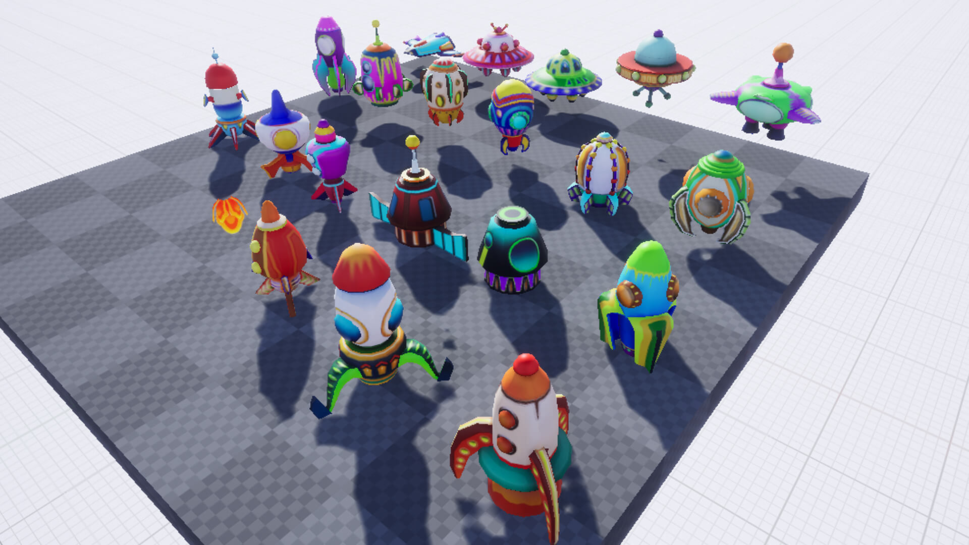 Cartoon Spaceship - 3D Model by cuongvc