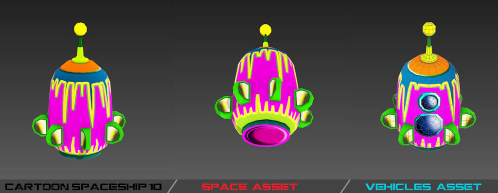 Cartoon Spaceship - 3D Model by cuongvc