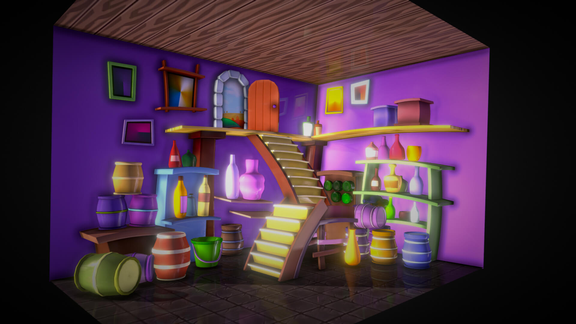Cartoon Zoom Basement - 3D Model by cuongvc