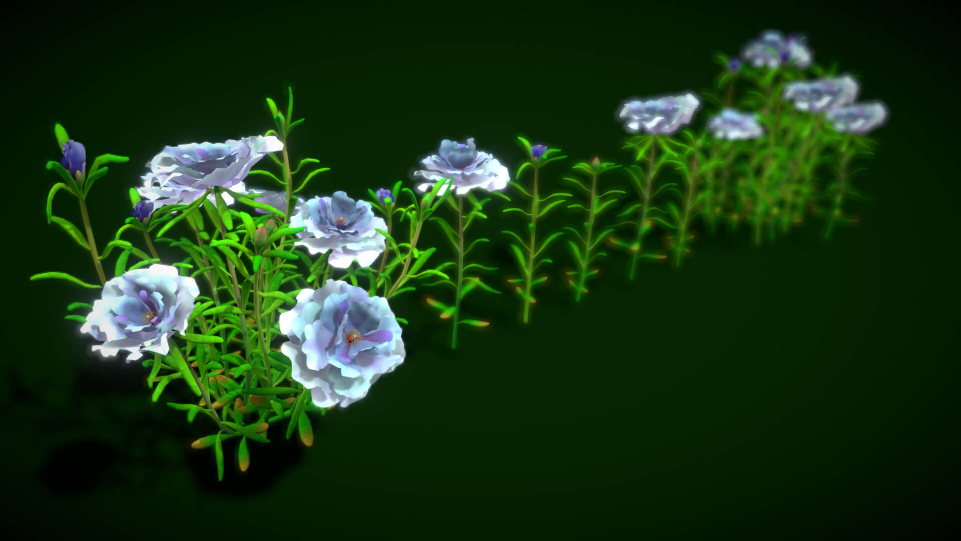 Flower Moss Rose - 3D Model by cuongvc