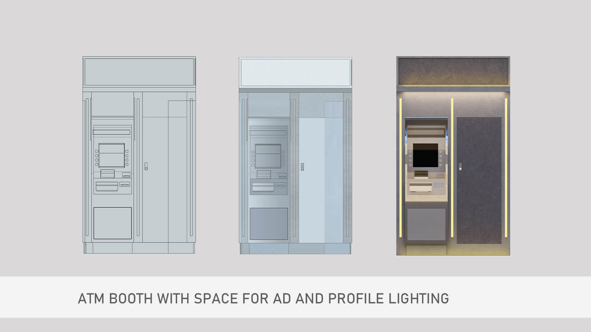ATM Booth With Space for Ad and Profile Lighting - 3D Model by cutecancer22