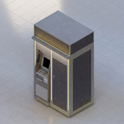 ATM Booth With Space for Ad and Profile Lighting - 3D Model by cutecancer22