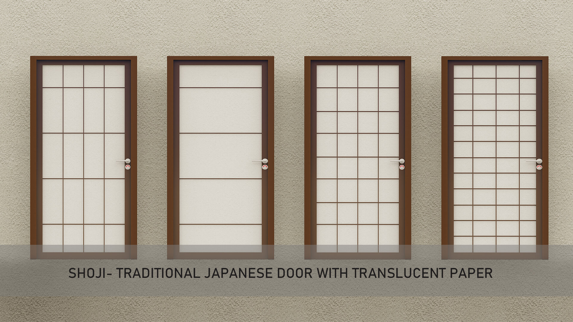 Shoji- Traditional Japanese Door With Translucent Paper 3D Model by ...