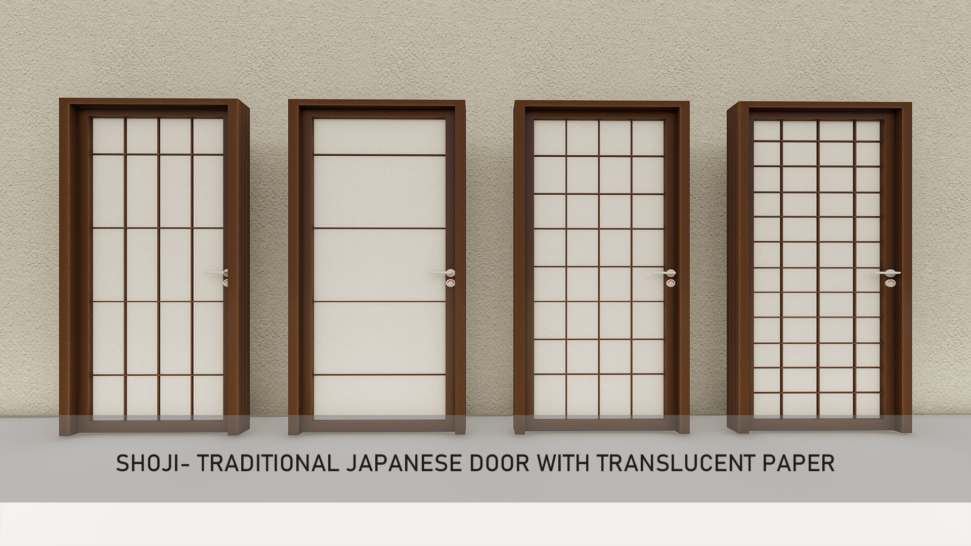 Shoji- Traditional Japanese Door With Translucent Paper 3D Model by ...