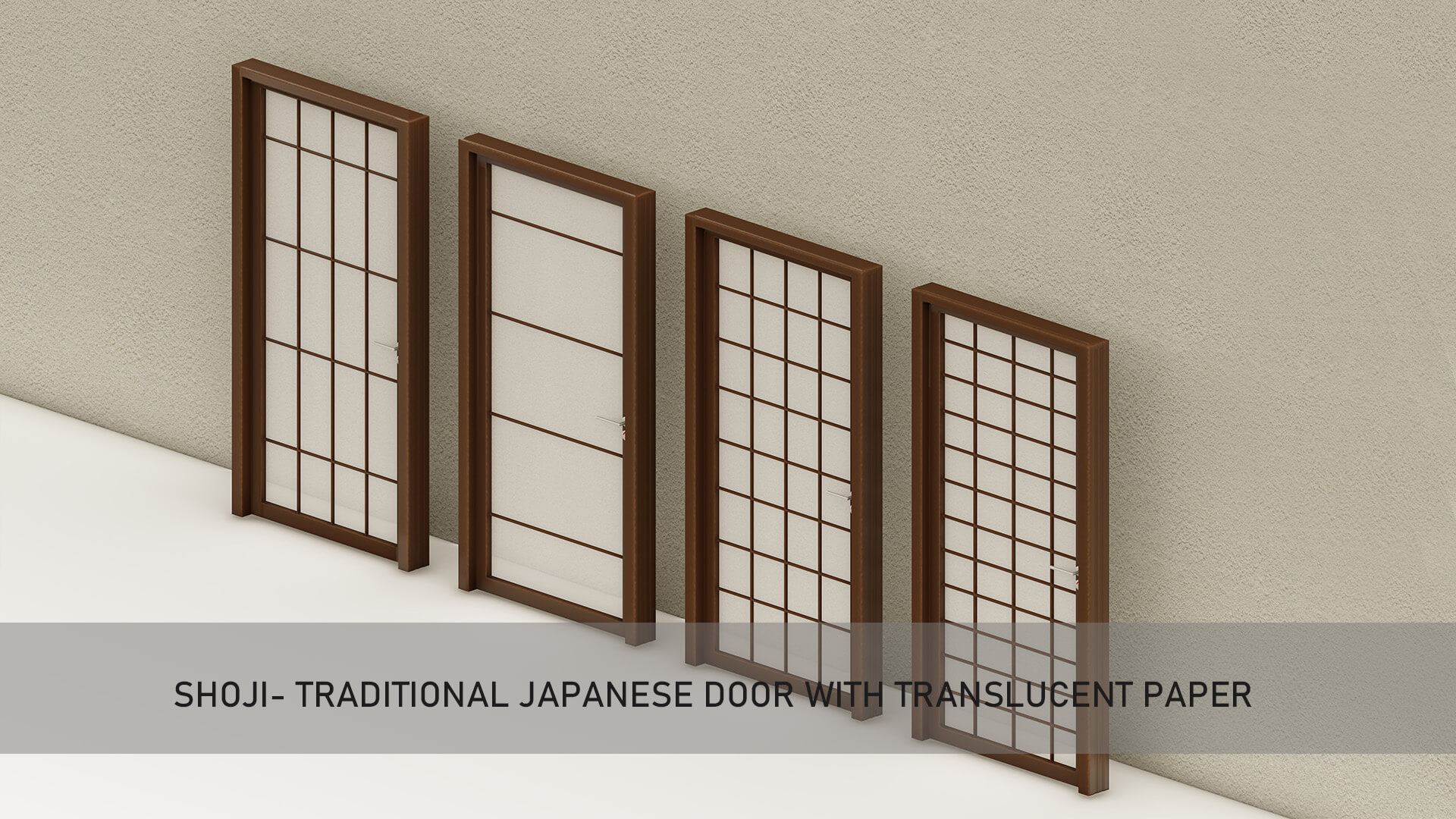 Shoji- Traditional Japanese Door With Translucent Paper 3D Model by ...