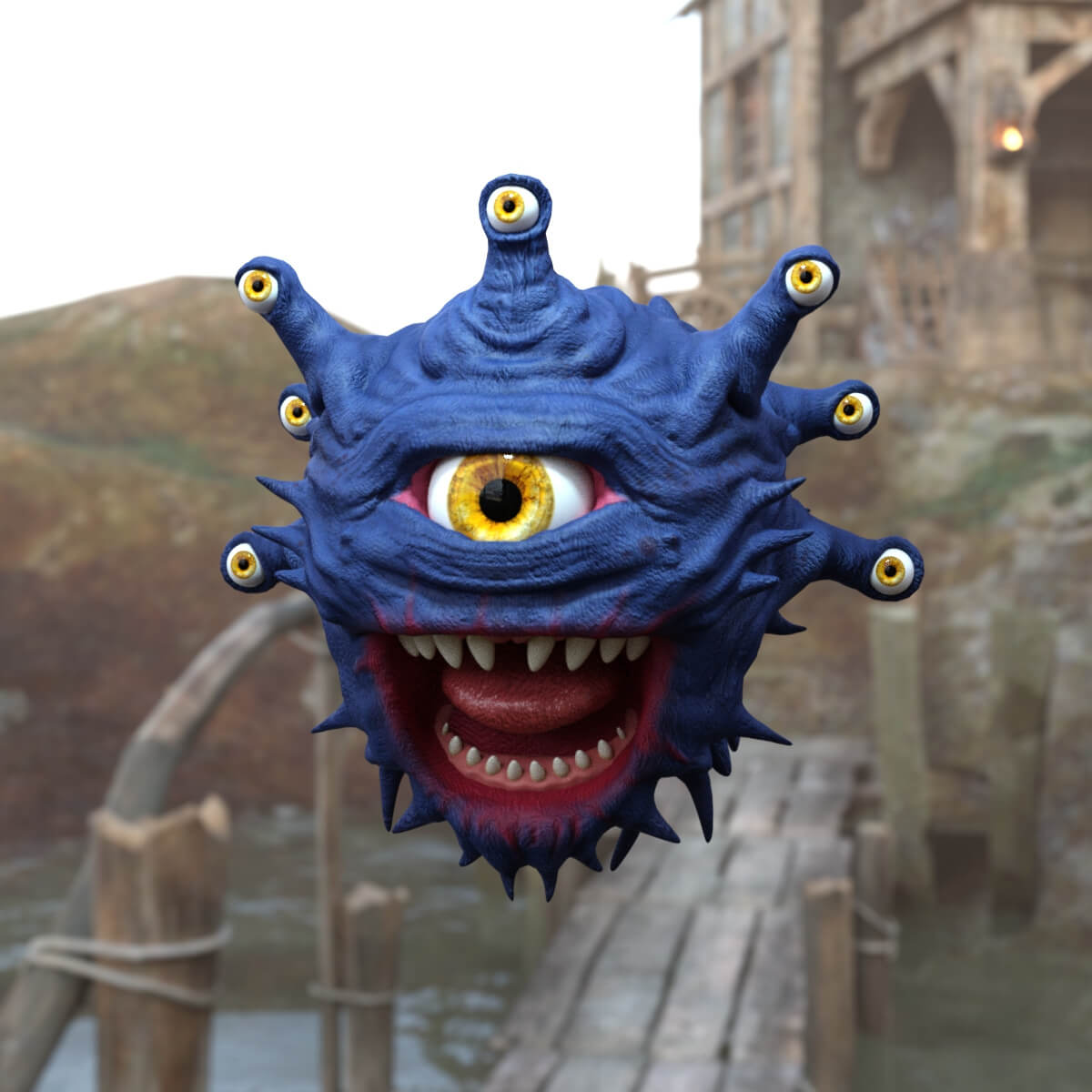 iDemon with Beholder Texture 3D Render, Digital Art by cwag68
