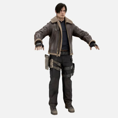 Resident Evil 4 - Leon Kennedy Rigged 3D Model by Cyberon1ck