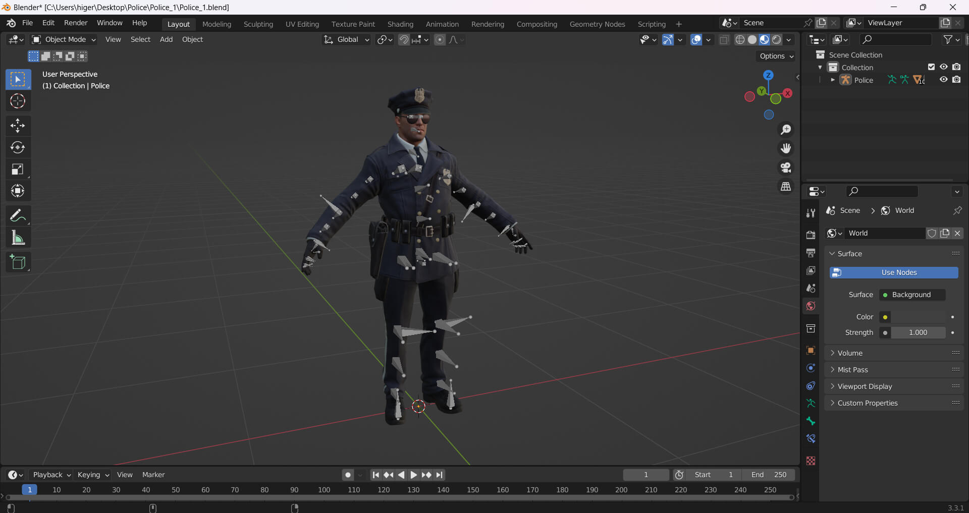 Policeman - 3D Model by Cyberon1ck