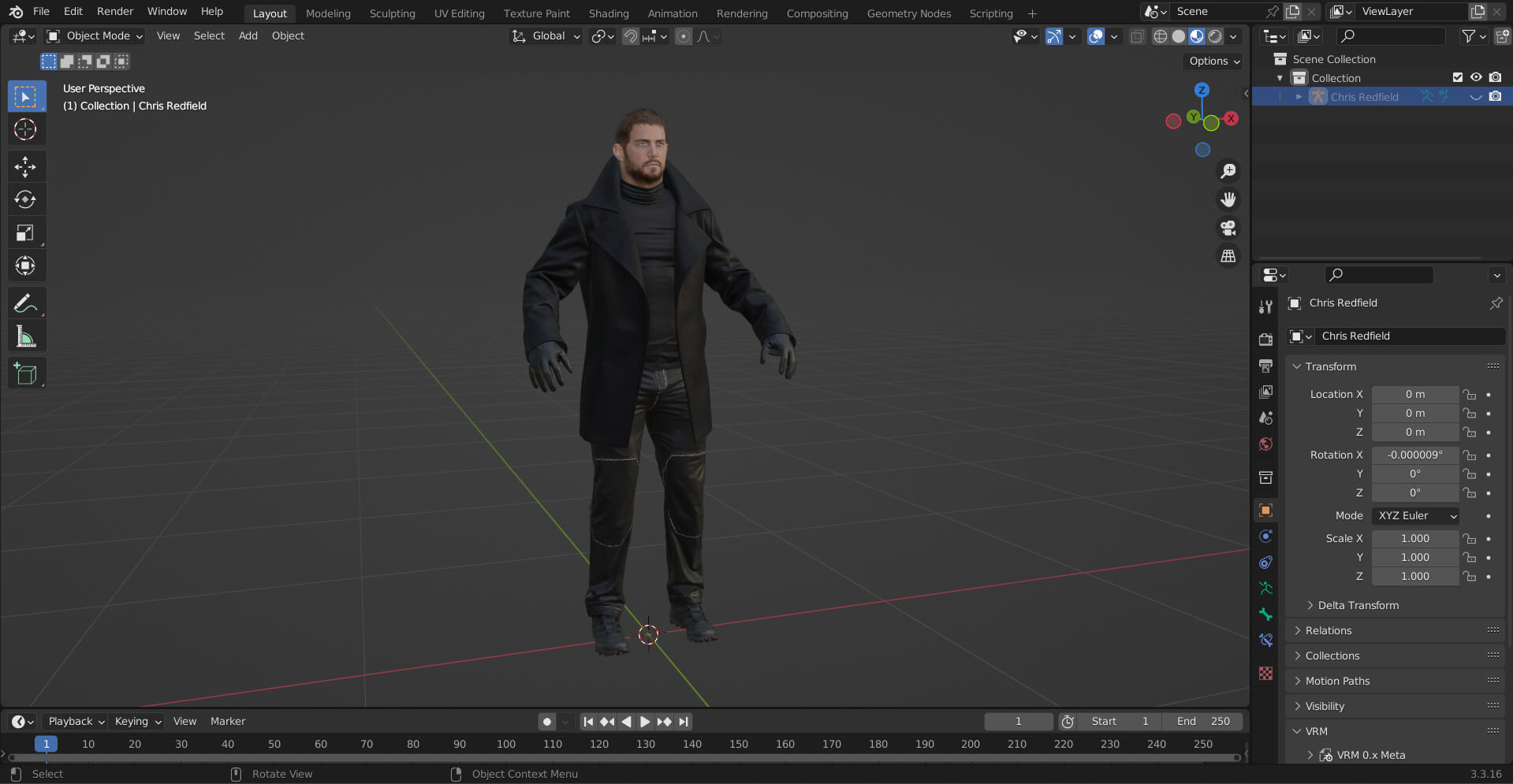 Resident Evil 8 - Chris Redfield 3D Model by Cyberon1ck