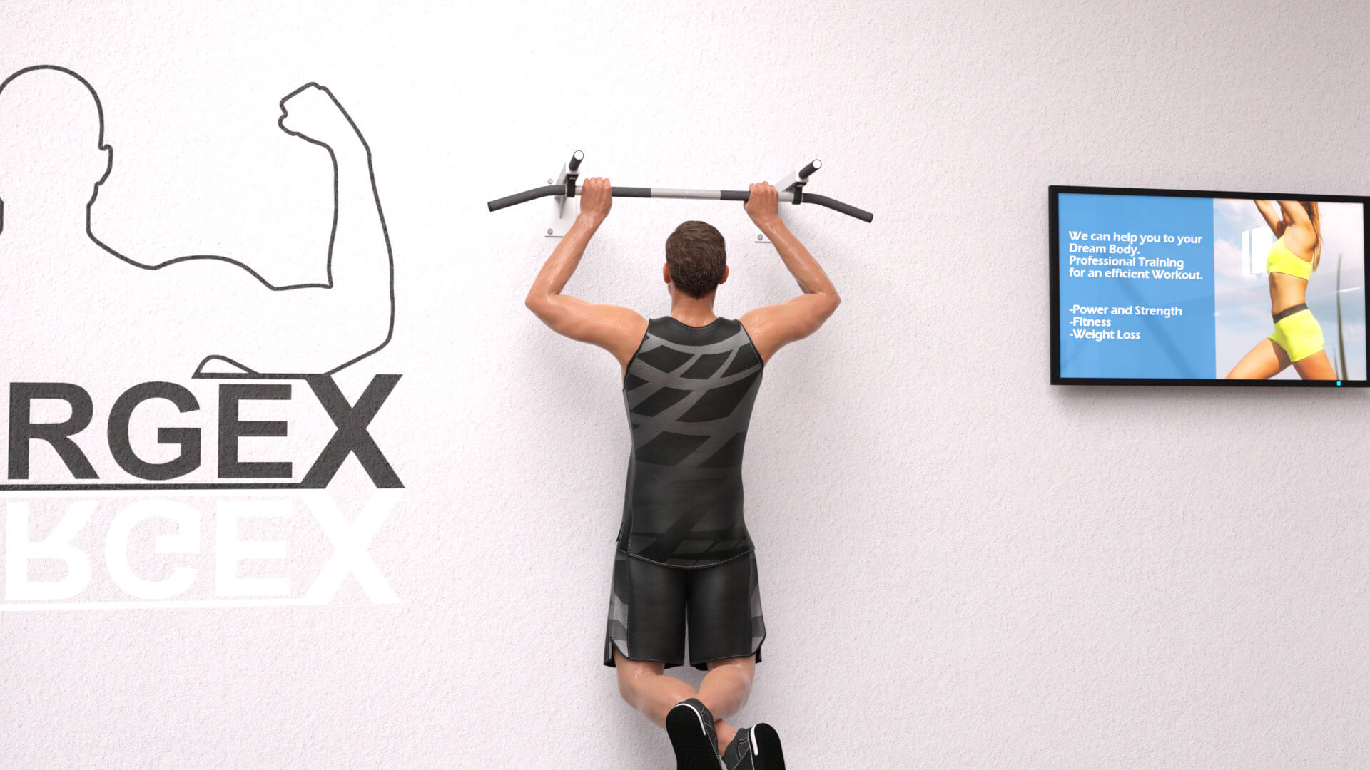 CF - Working Out - Pull-ups Animation Free Daz Content by CyperFox