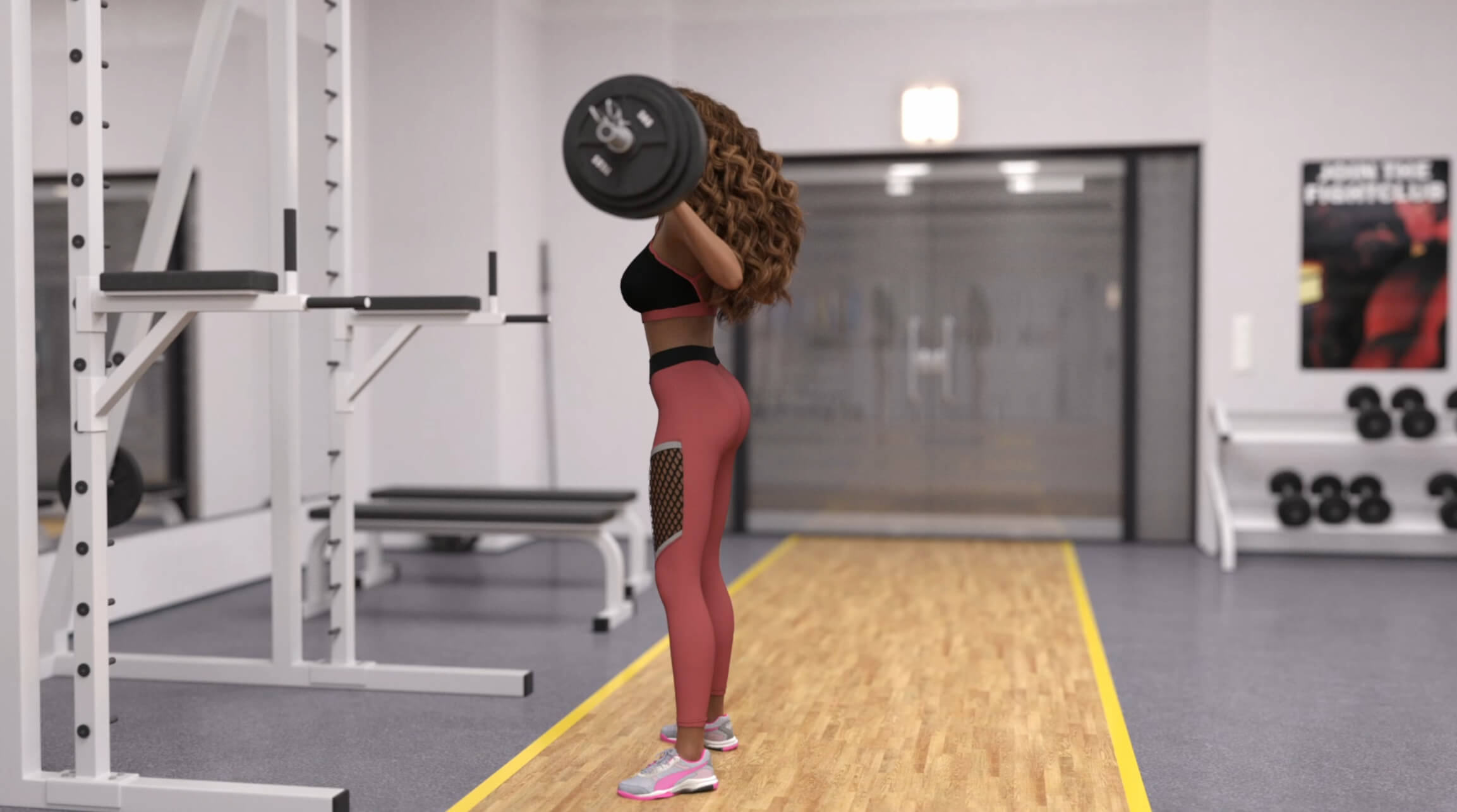 CF - Working Out - Squatting Animation Free Daz Content by CyperFox