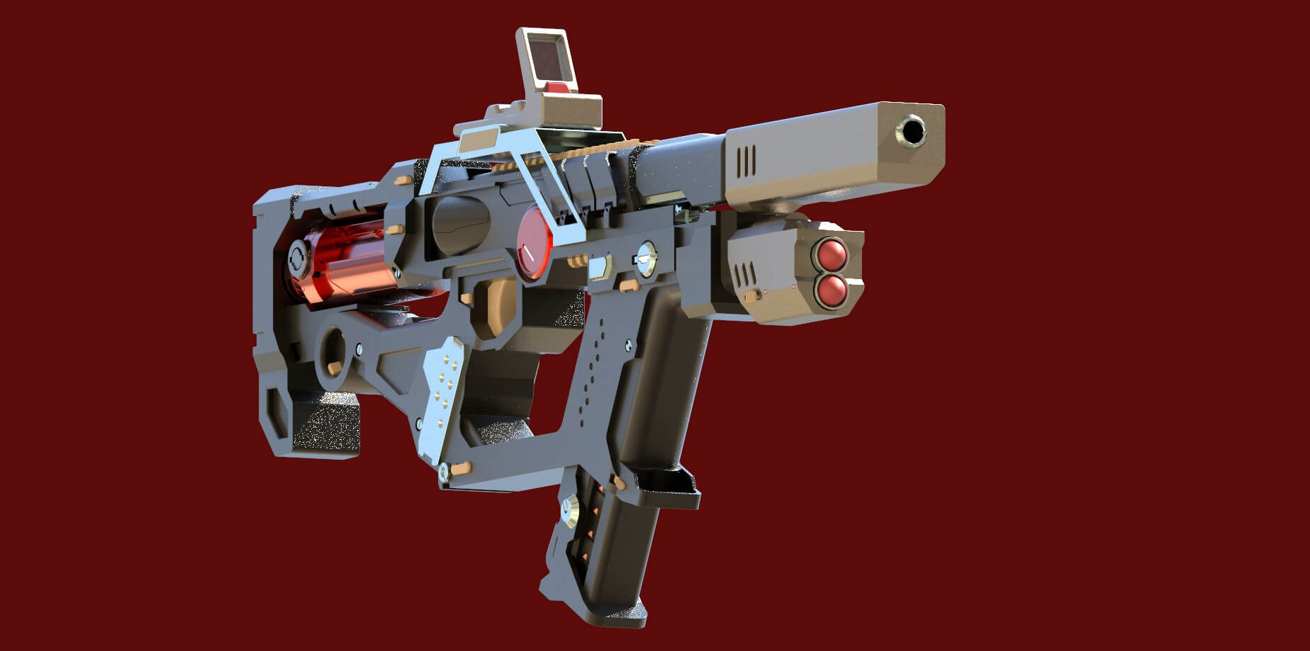 Sci-Fi Gun - Quasar-37 3D Model by DaddyEddy