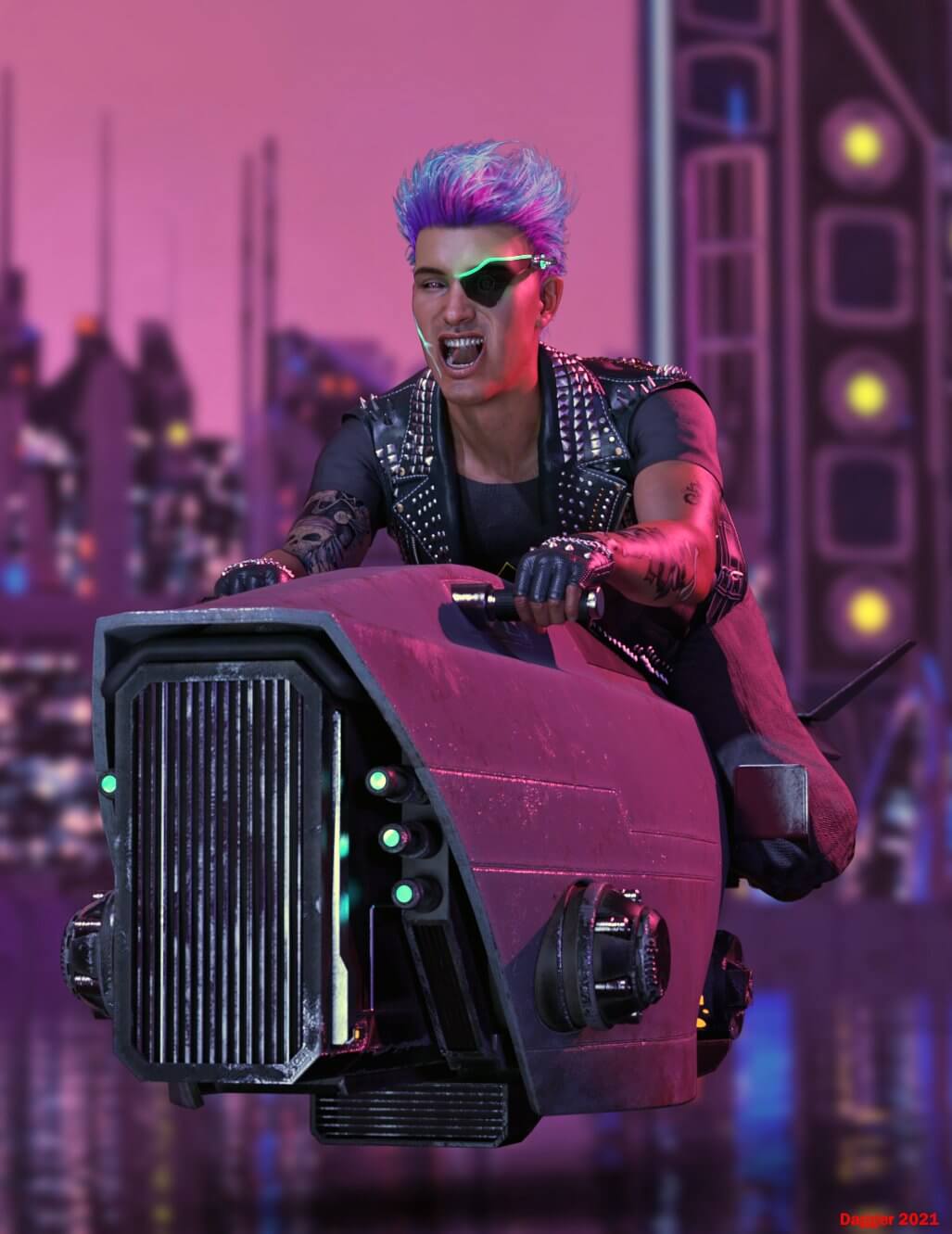 Cyber-Run 3D Render, Digital Art by daggerwilldo