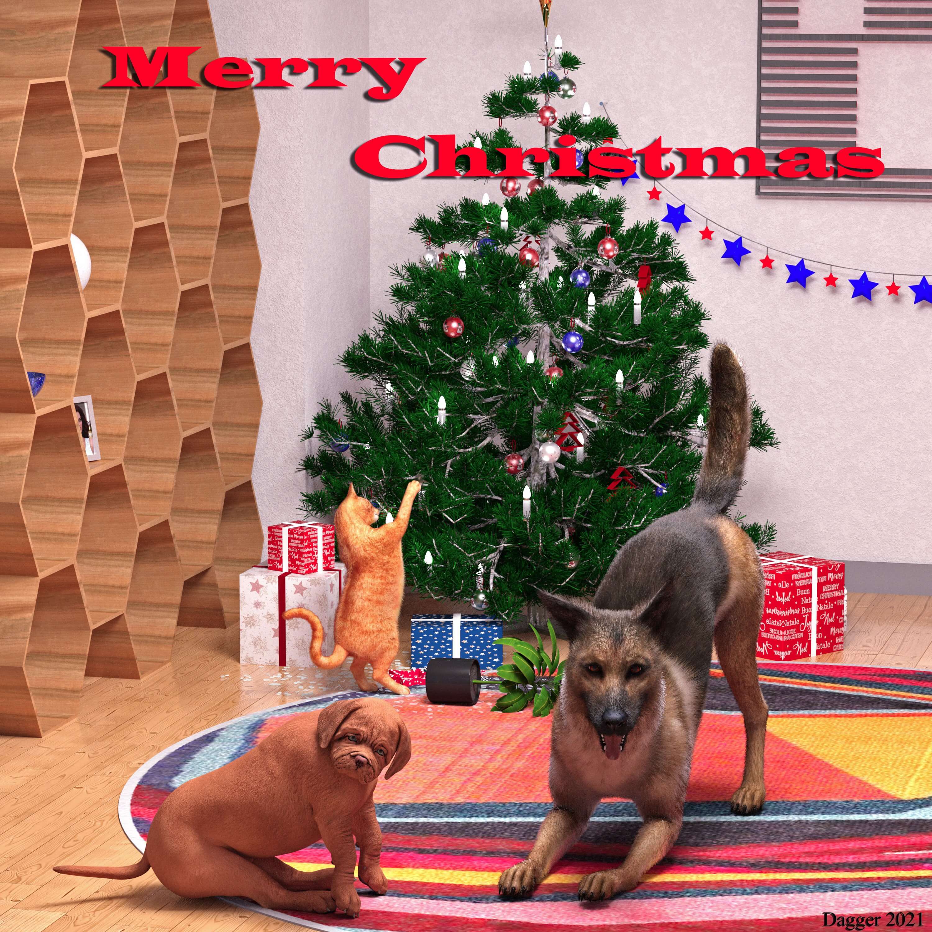 Merry Christmas To All 3D Render, Digital Art by daggerwilldo