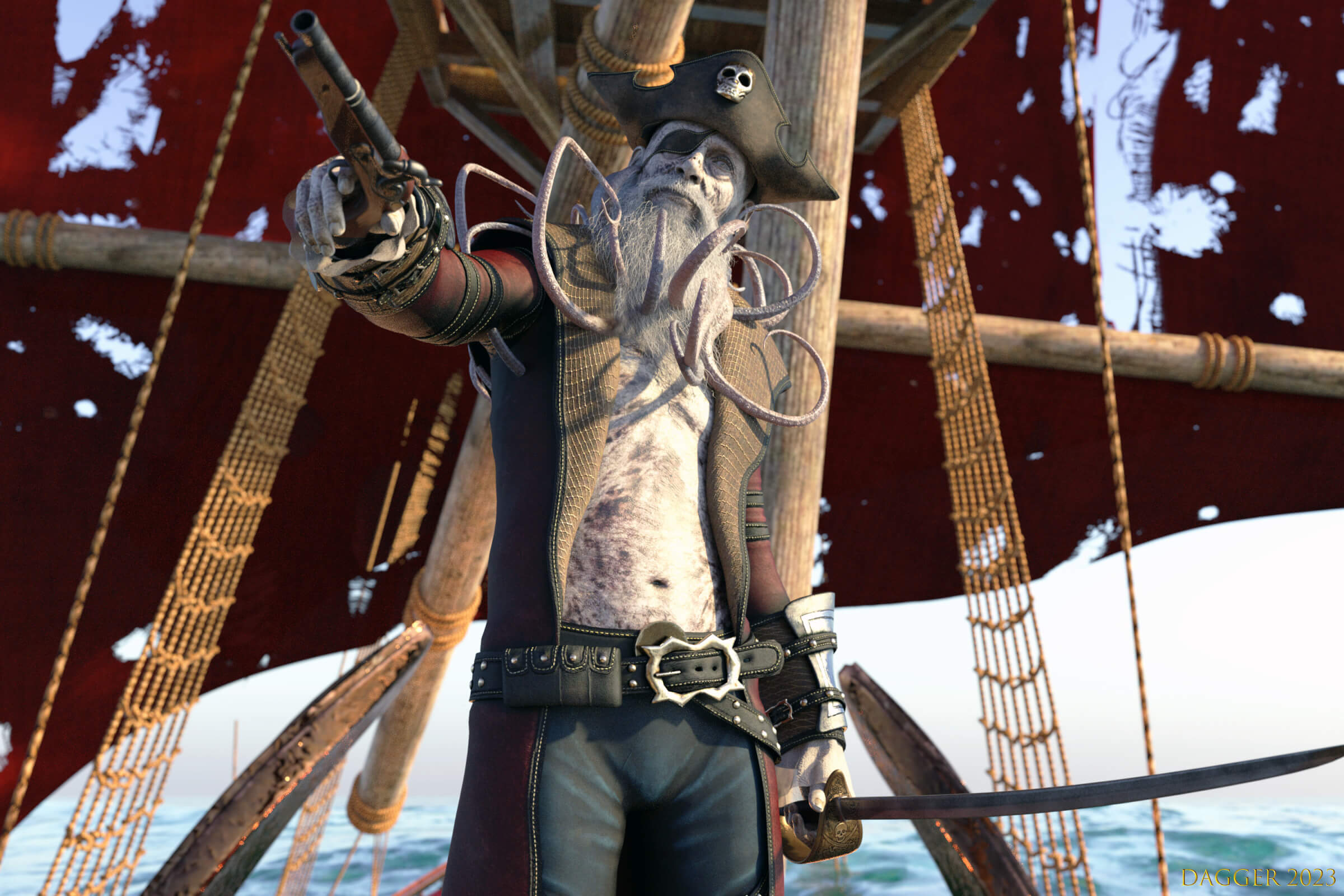 Old Scratch 3D Render, Digital Art by daggerwilldo