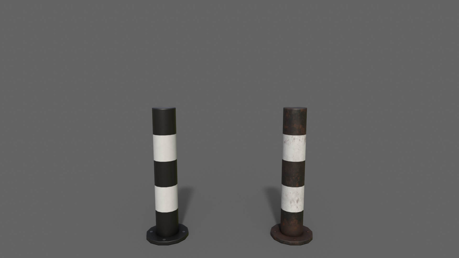 Bollard Black and White V2 - 3D Model by DaikLord