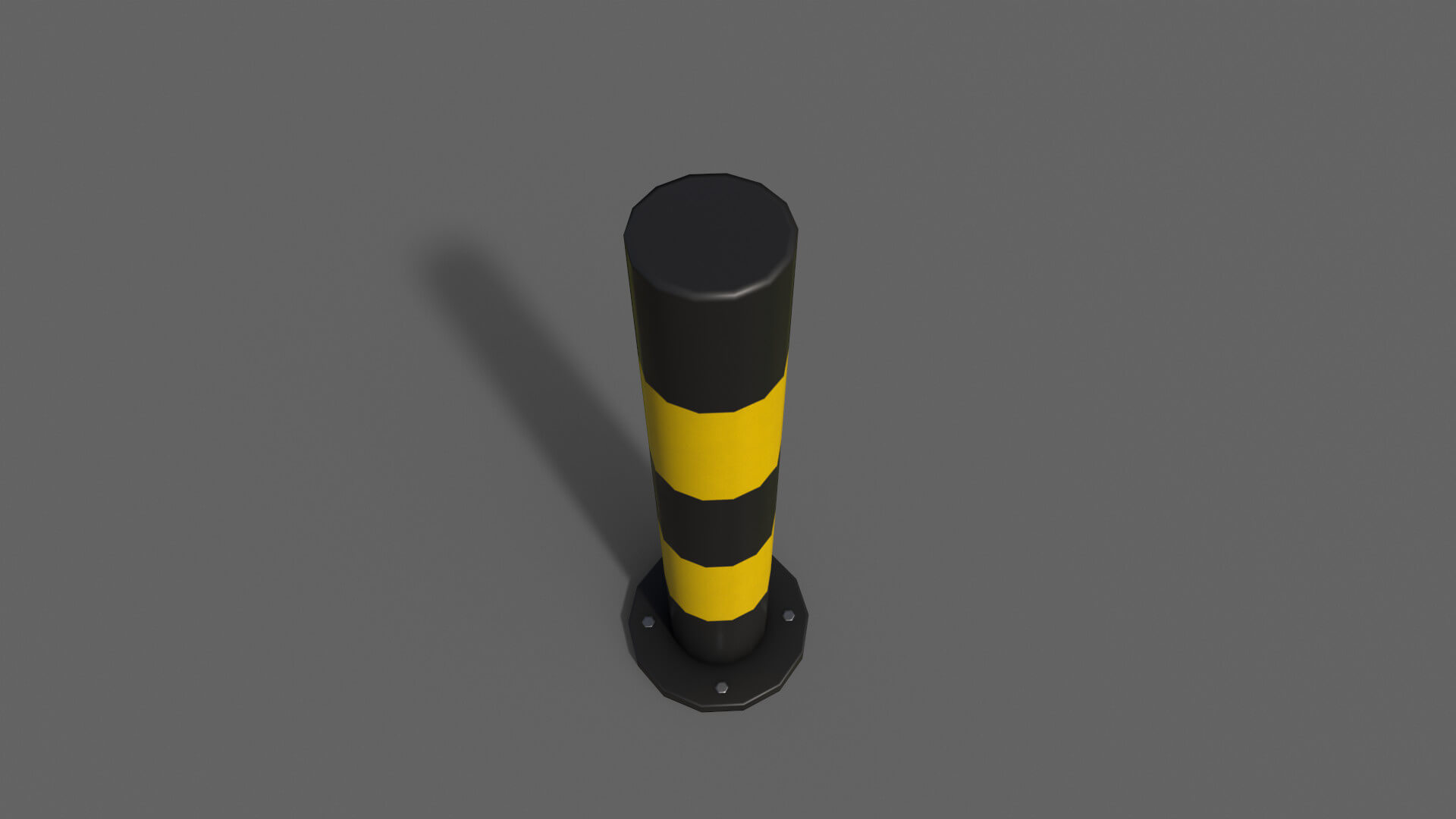 Bollard Black and Yellow V3 - 3D Model by DaikLord