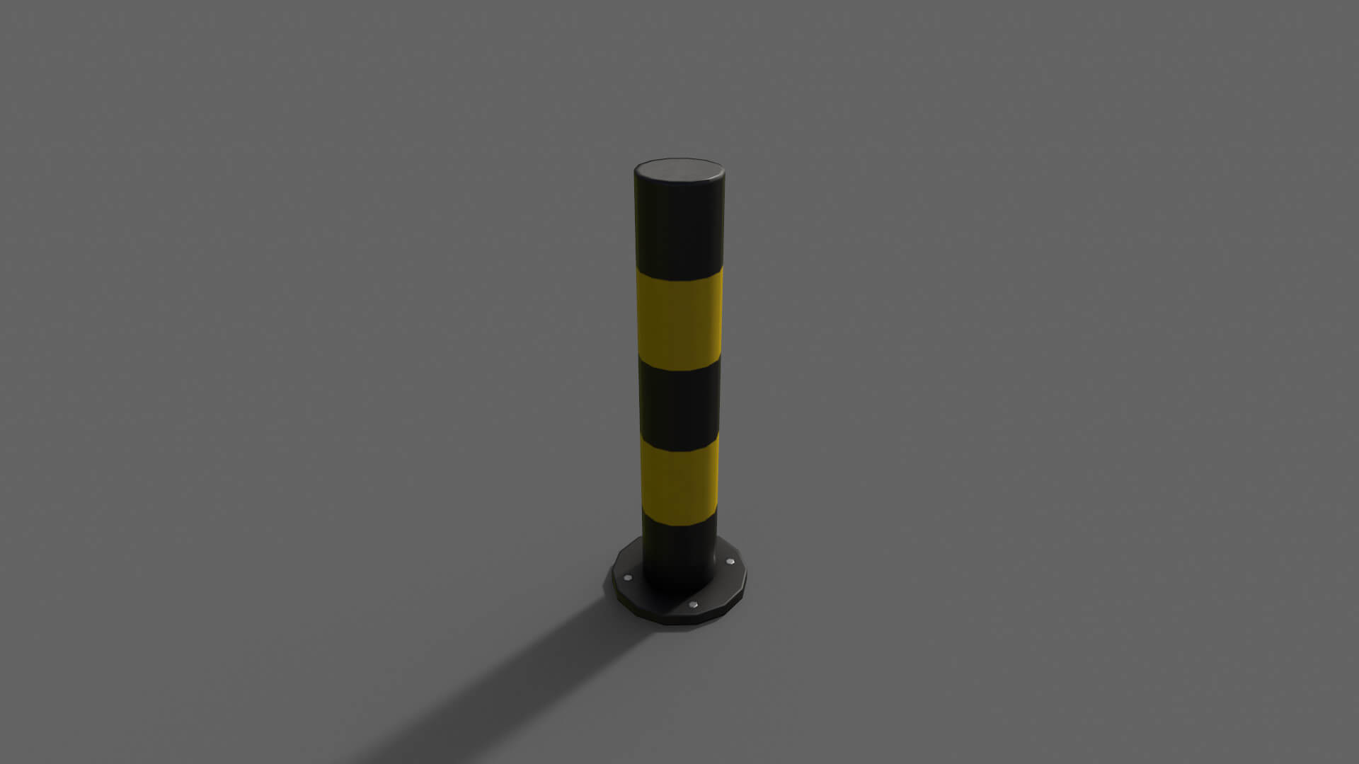 Bollard Black and Yellow V3 - 3D Model by DaikLord