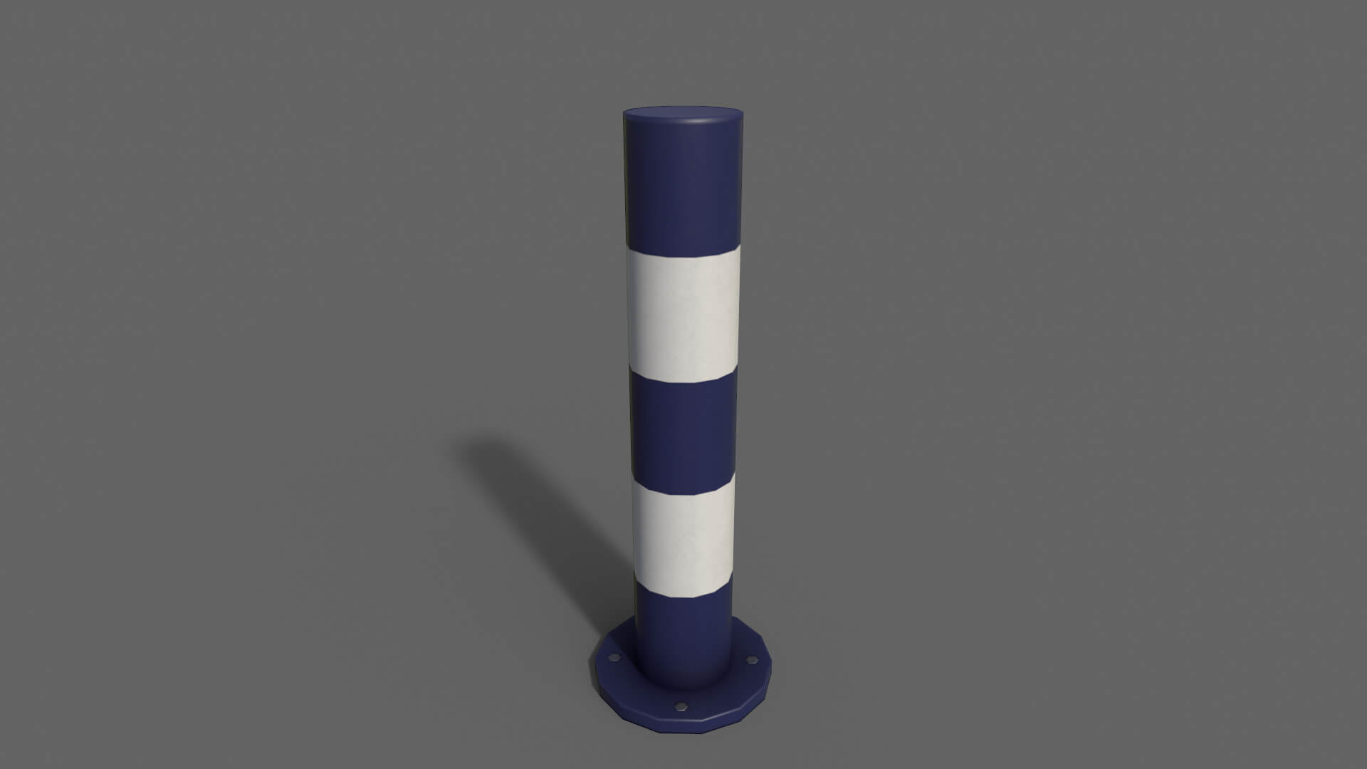 Bollard Blue and White V4 - 3D Model by DaikLord