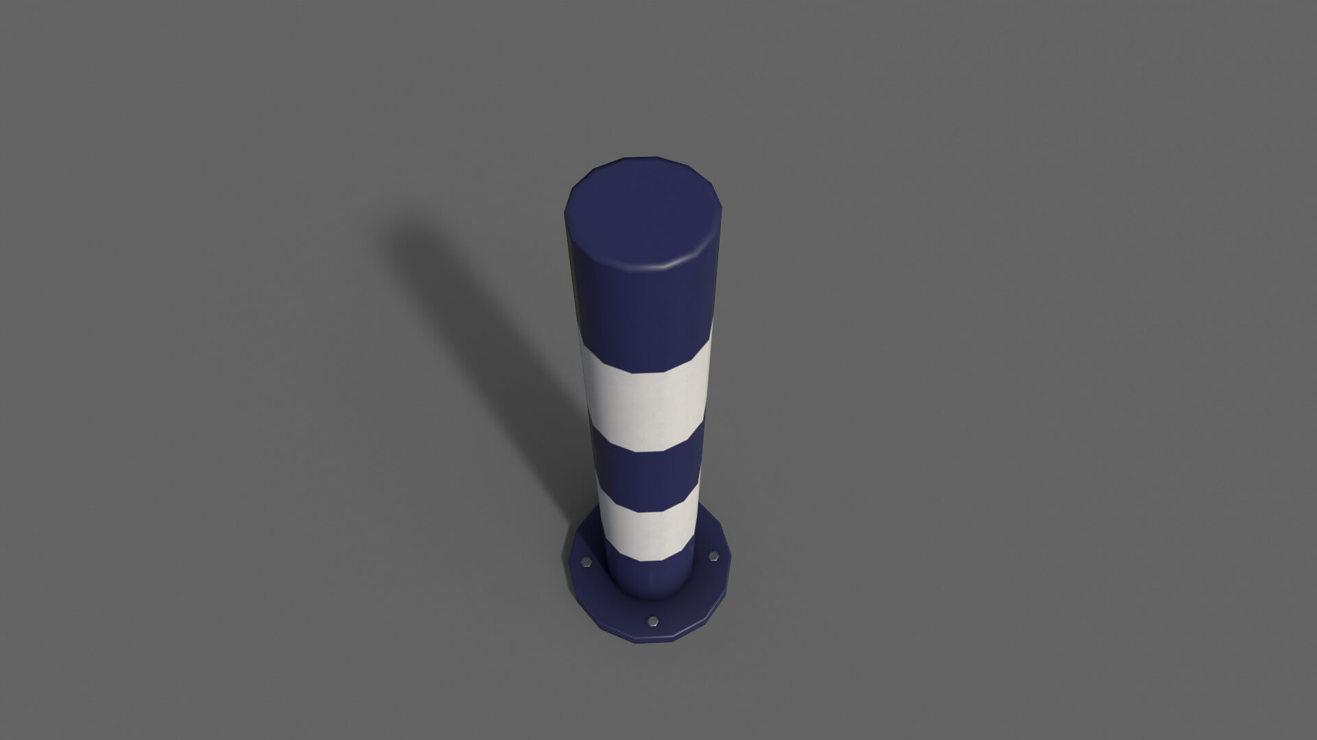 Bollard Blue and White V4 - 3D Model by DaikLord
