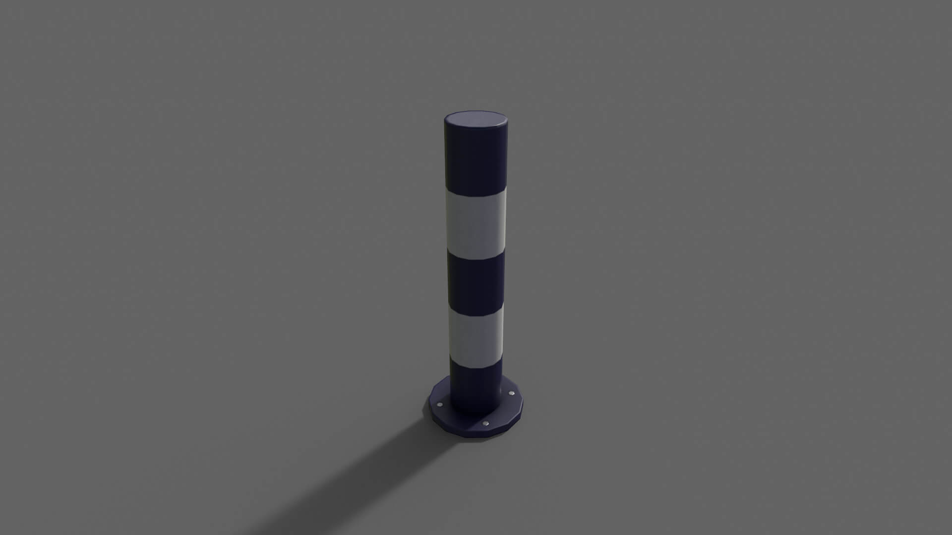 Bollard Blue and White V4 - 3D Model by DaikLord