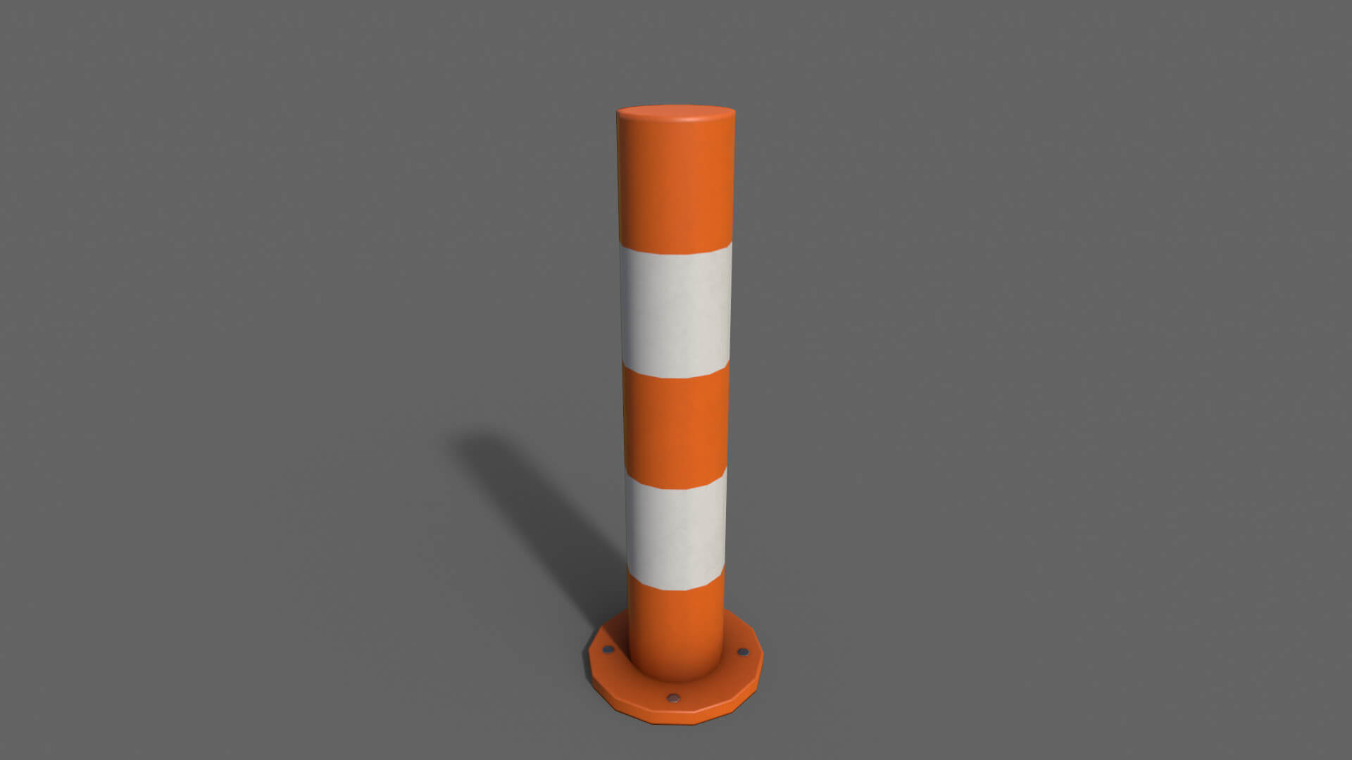Bollard Orange and White V6 - 3D Model by DaikLord
