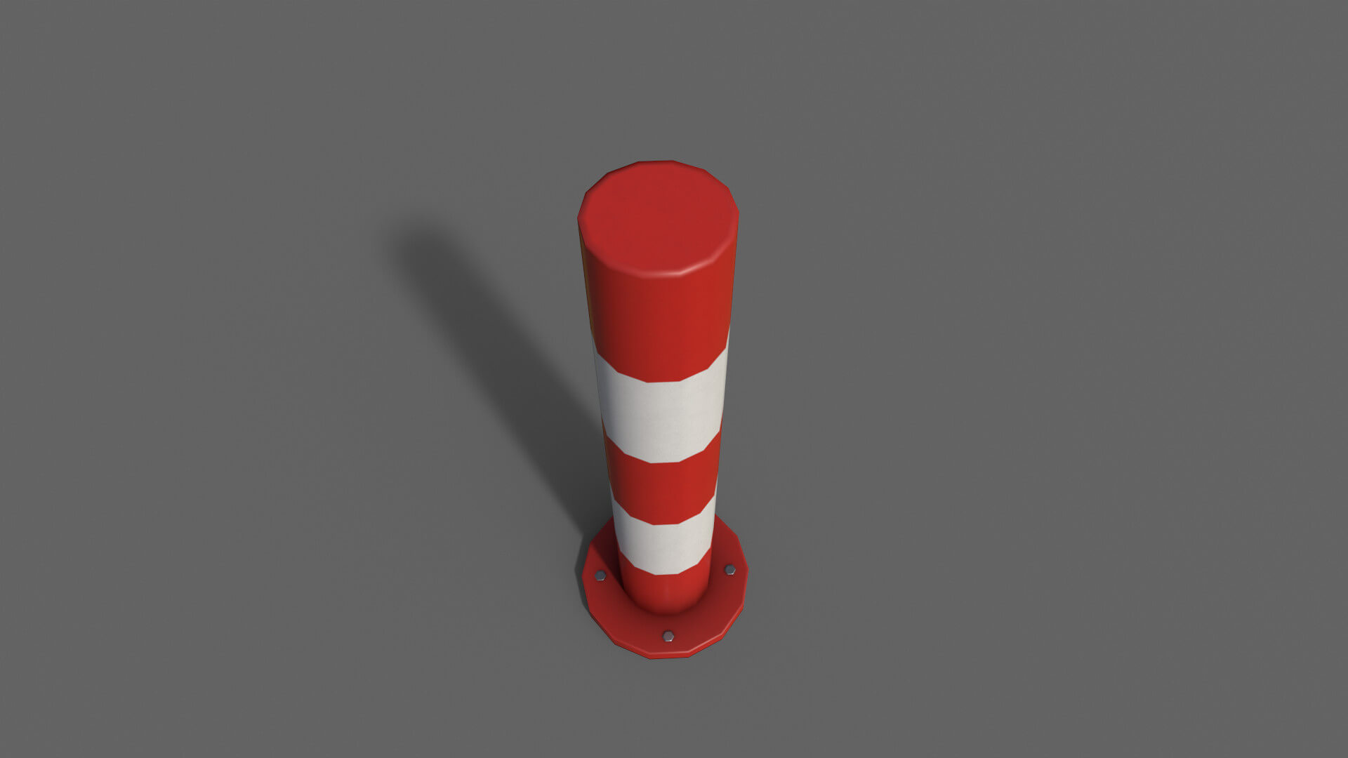 Bollard Red and White V8 - 3D Model by DaikLord