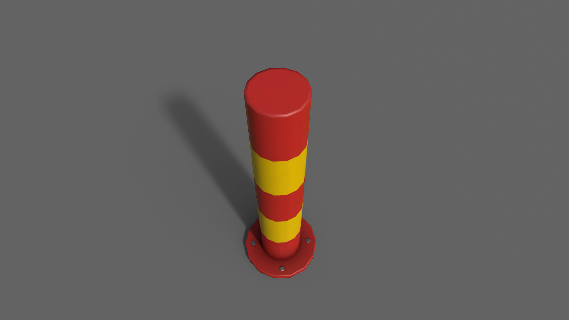 Bollard Red and Yellow V9 - 3D Model by DaikLord