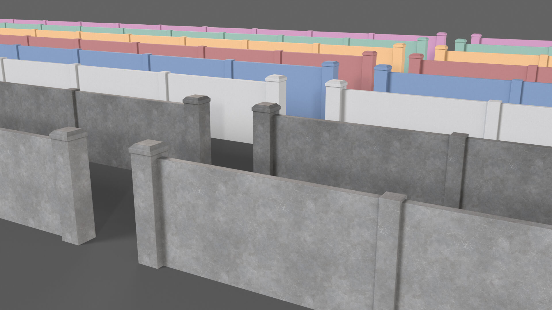 Concrete Wall 3 - 3D Model by DaikLord