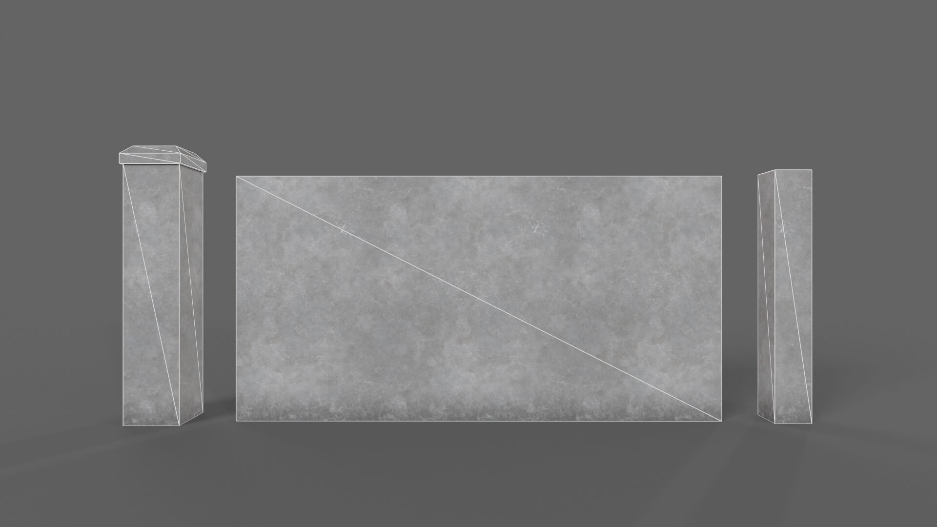 Concrete Wall 3 - 3D Model by DaikLord
