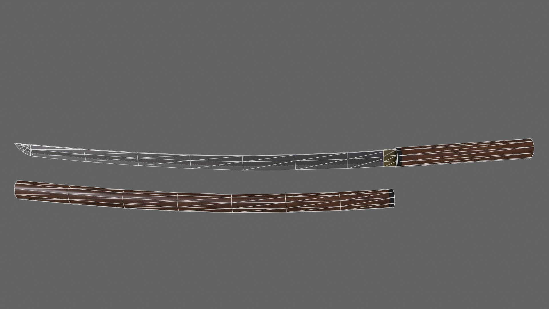 Katana Japanese Sword (DarkWood) V3 - 3D Model by DaikLord